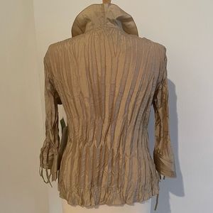 Agora | Tops | Nwt Agora Womens Crinkle Pleated Button Up Blouse With ...